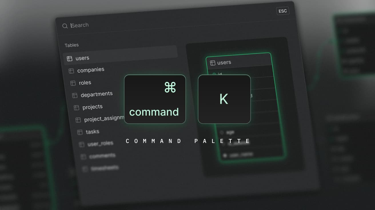 Released Command Palette for Liam ERD - Liam ERD